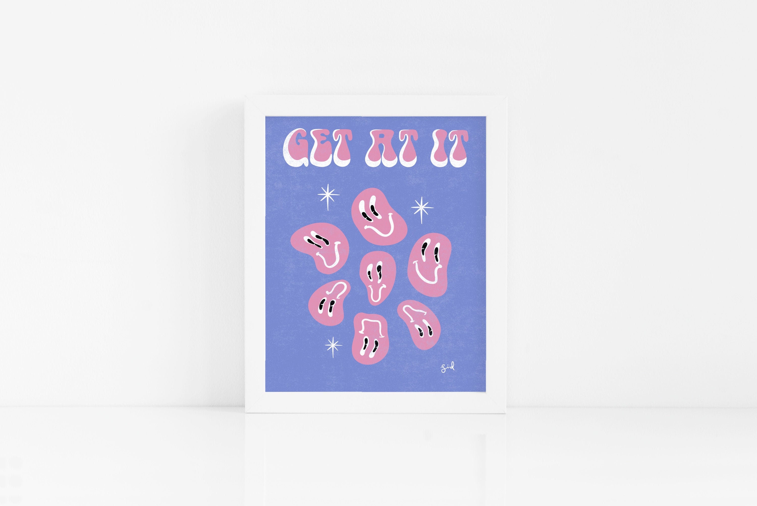 Get at It Smiley Face Print Instant Download - Etsy