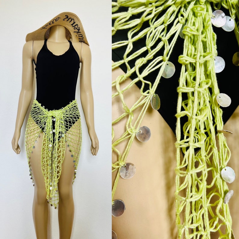 Woman Bathing Suit Cover Up Vacation Bamboo Wrap Seashell - Etsy