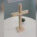 Wooden Cross, 16” Stand up Cross, Cross With Base, Handmade Stand up ...