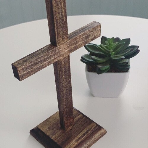 Wooden Cross 9 Stand up Cross Cross With Base Handmade - Etsy