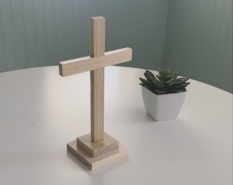 Wooden Cross on Stand - Etsy