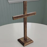Large Wooden Cross With Stand: Rustic Wedding, Baptism Decor - Etsy