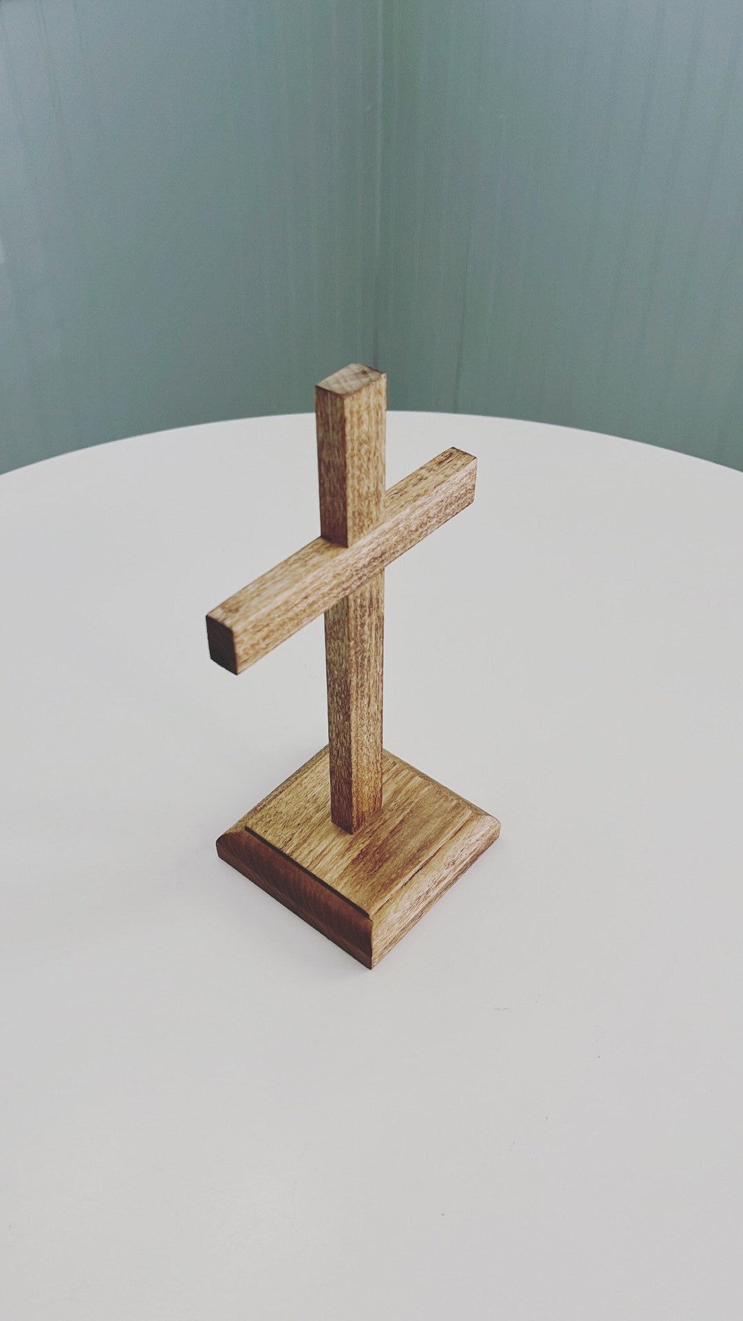 Wooden Cross, 9” Stand up Cross, Cross With Base, Handmade Stand up ...