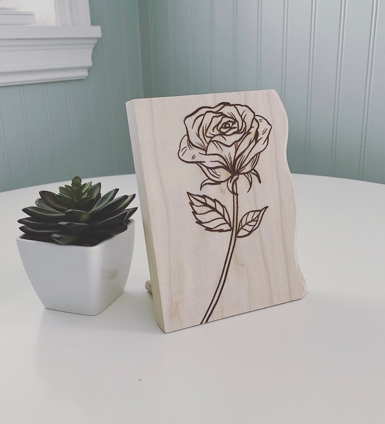 Rose Engrave Wood Engrave Wood Burn Rose Rose. - Etsy