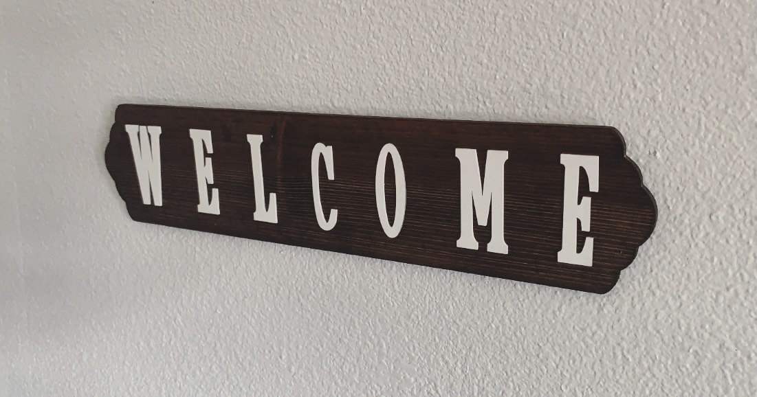 Welcome Sign Dark Walmut Welcome Sign Hand Made Welcome | Etsy