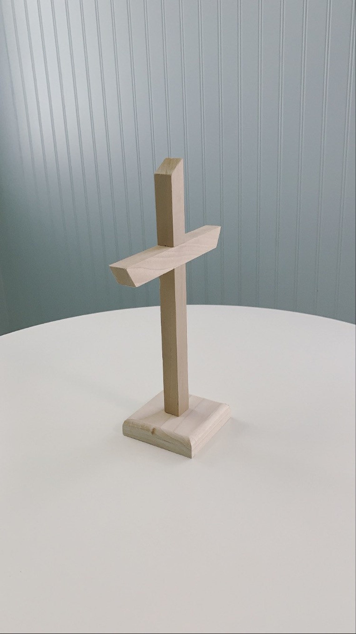 Wooden Cross, 11” Stand up Cross, Cross With Base, Handmade Stand up ...
