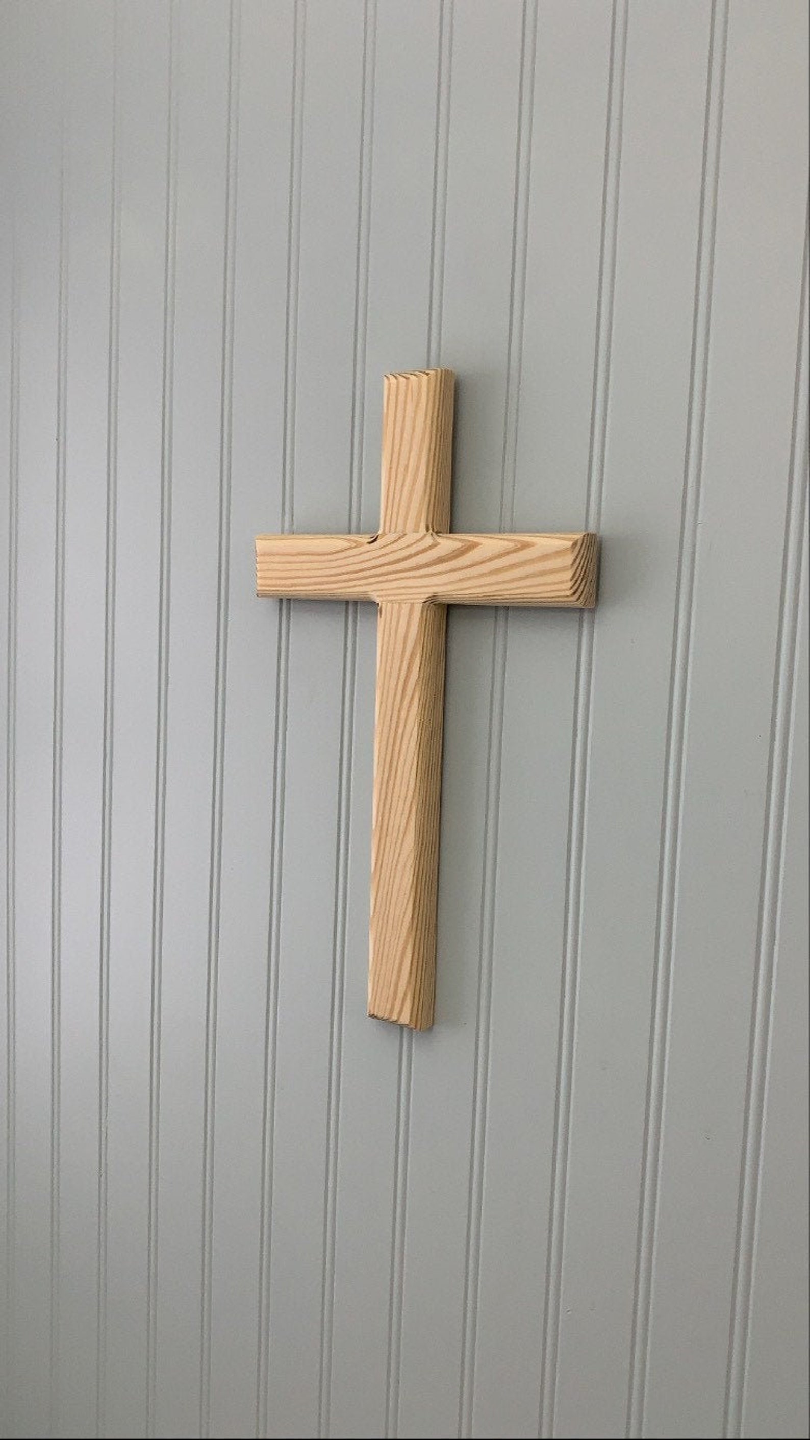 Wooden Cross 14.5 Wooden Cross With Rounded Edges Handmade - Etsy