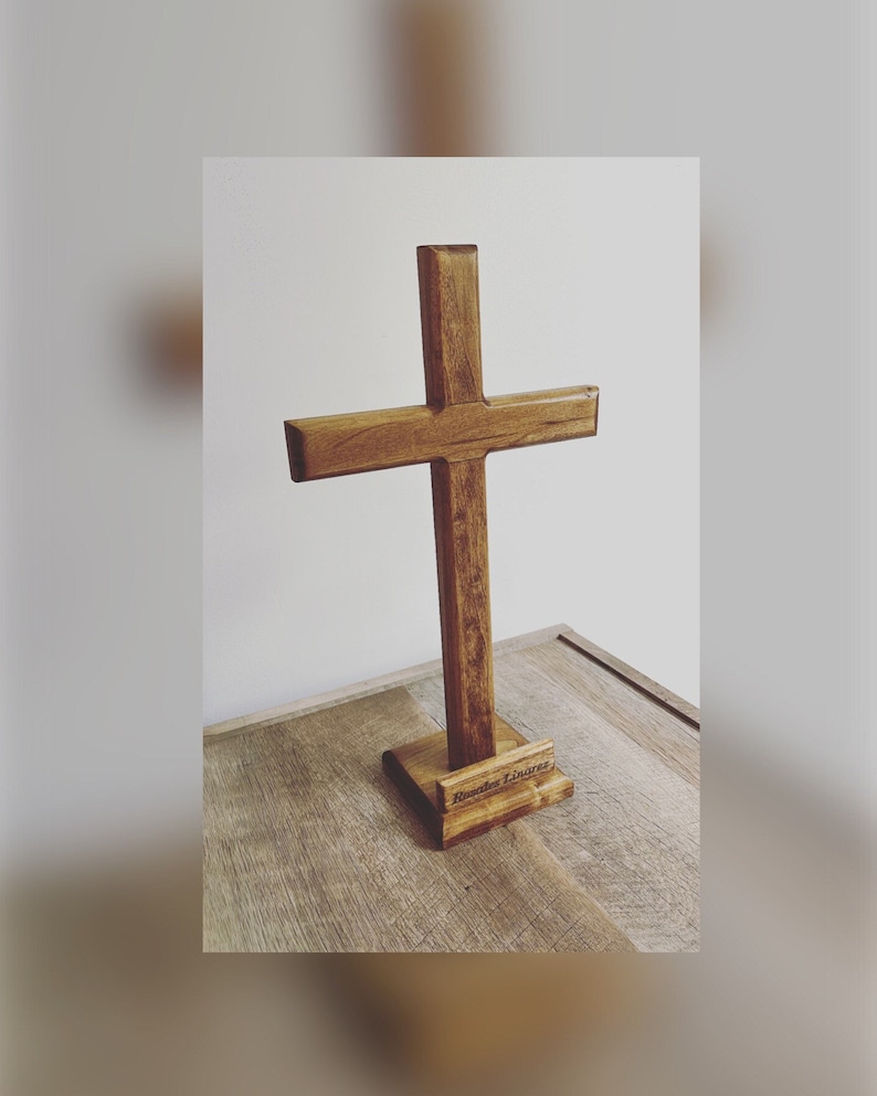 Wooden Cross, Custom Made Cross, Cross With Base, 16” Wooden Cross ...