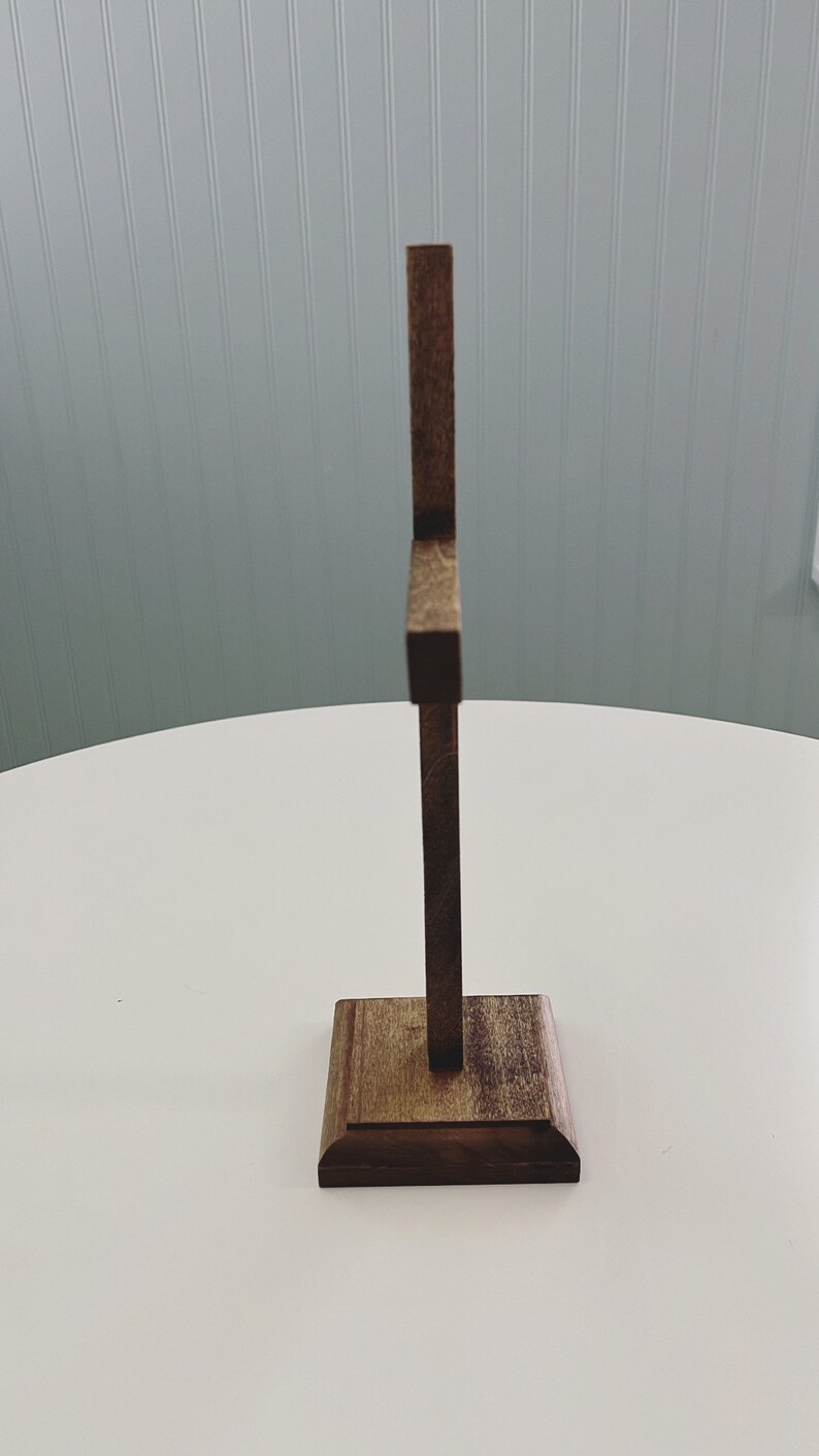 Wooden Cross, 12” Stand up Cross, Cross With Base, Handmade Stand up ...