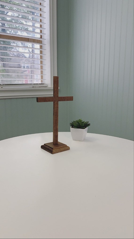 Wooden Cross 12 Stand Up Cross Cross With Base Handmade | Etsy