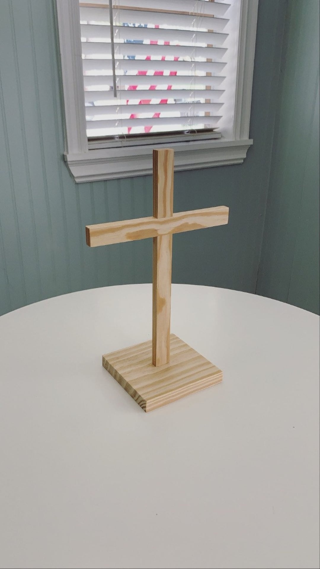 Wooden Cross, 13” Stand up Wooden Cross, Cross With Base, Handmade ...