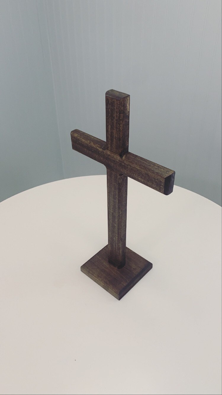 Wooden Cross 16 Stand up Cross Cross With Base Handmade - Etsy
