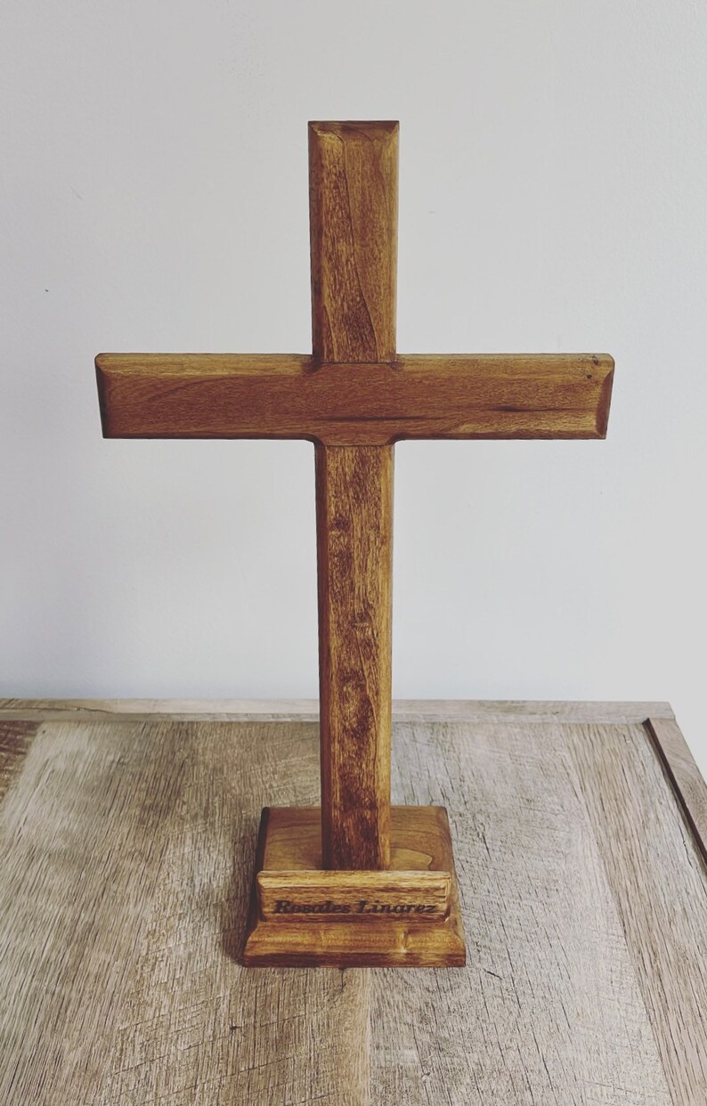 Wooden Cross, Custom Made Cross, Cross With Base, 16” Wooden Cross ...