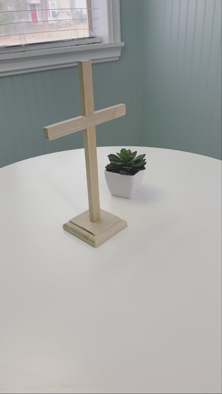 Wooden Cross 12 Stand up Cross Cross With Base Handmade - Etsy Singapore