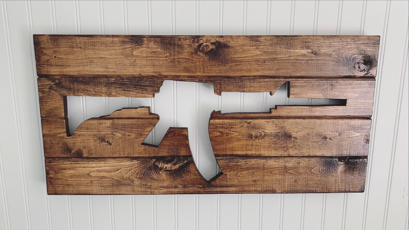 Wooden Gun Frame Gun Wall Decor Wall Decor Wooden Gun | Etsy