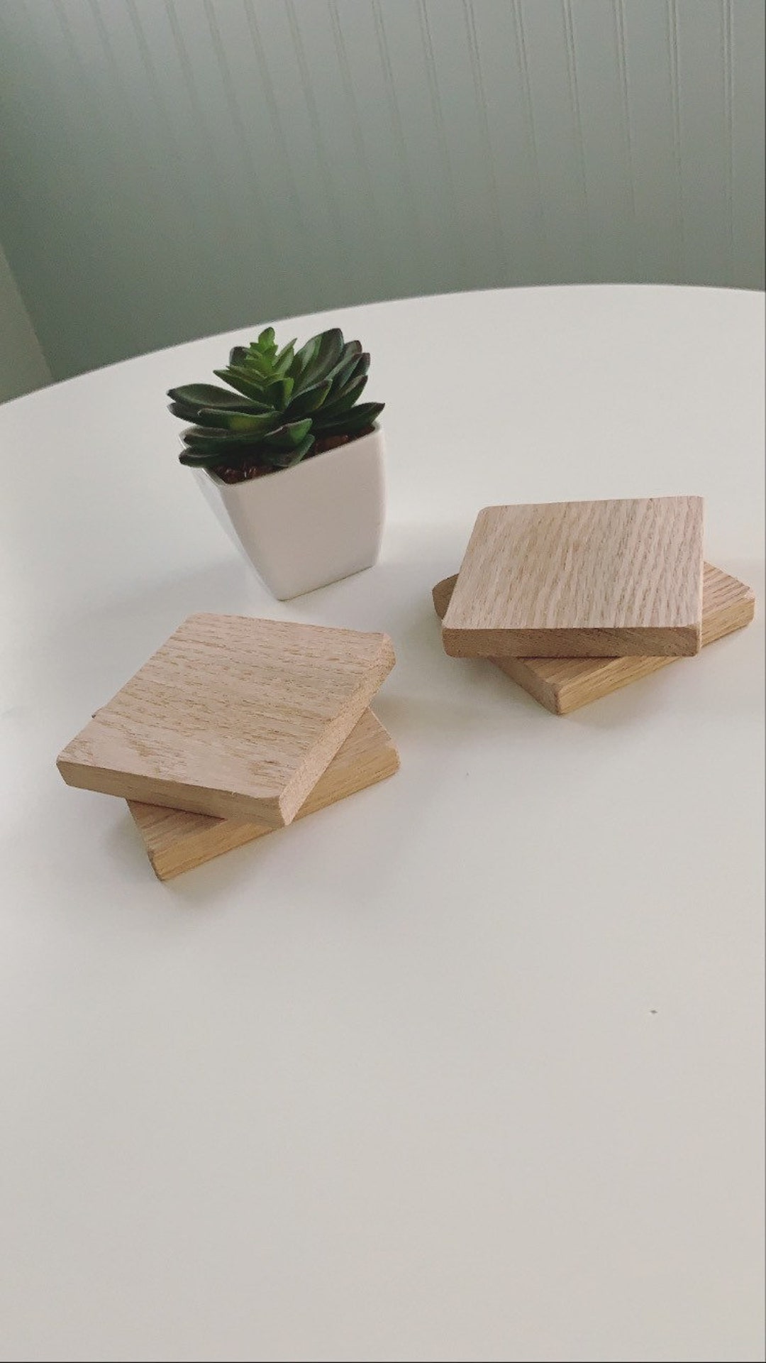 Set of 4 Oak Coasters, 3.5” by 3.5” Oak Coasters Handmade, Coasters ...