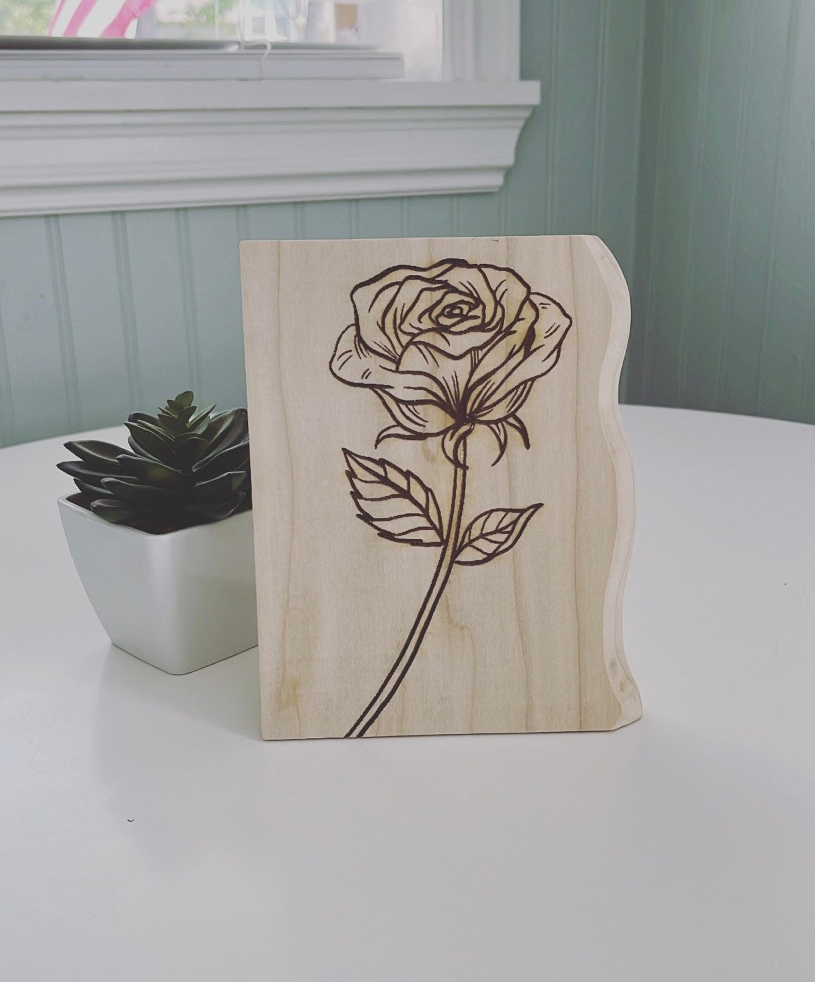Rose Engrave Wood Engrave Wood Burn Rose Rose. - Etsy