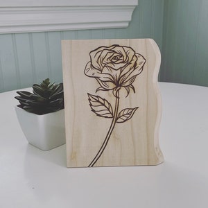 Rose Engrave, Wood Engrave, Wood Burn Rose, Rose. - Etsy