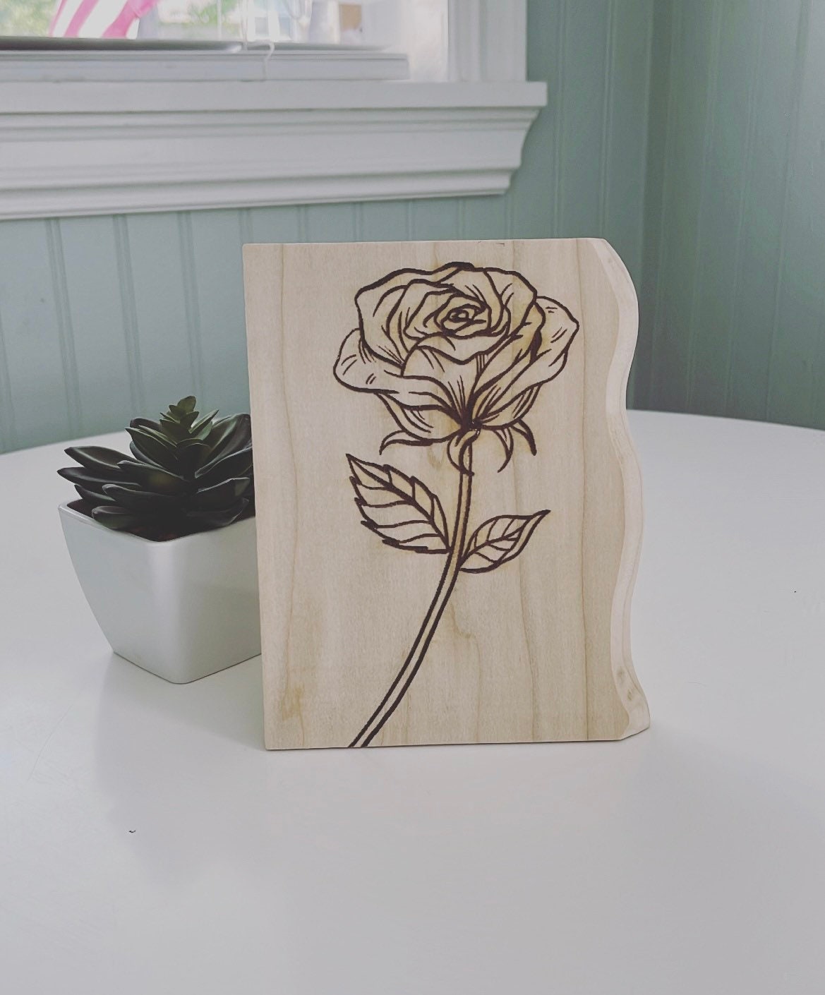 Rose Engrave Wood Engrave Wood Burn Rose Rose. - Etsy