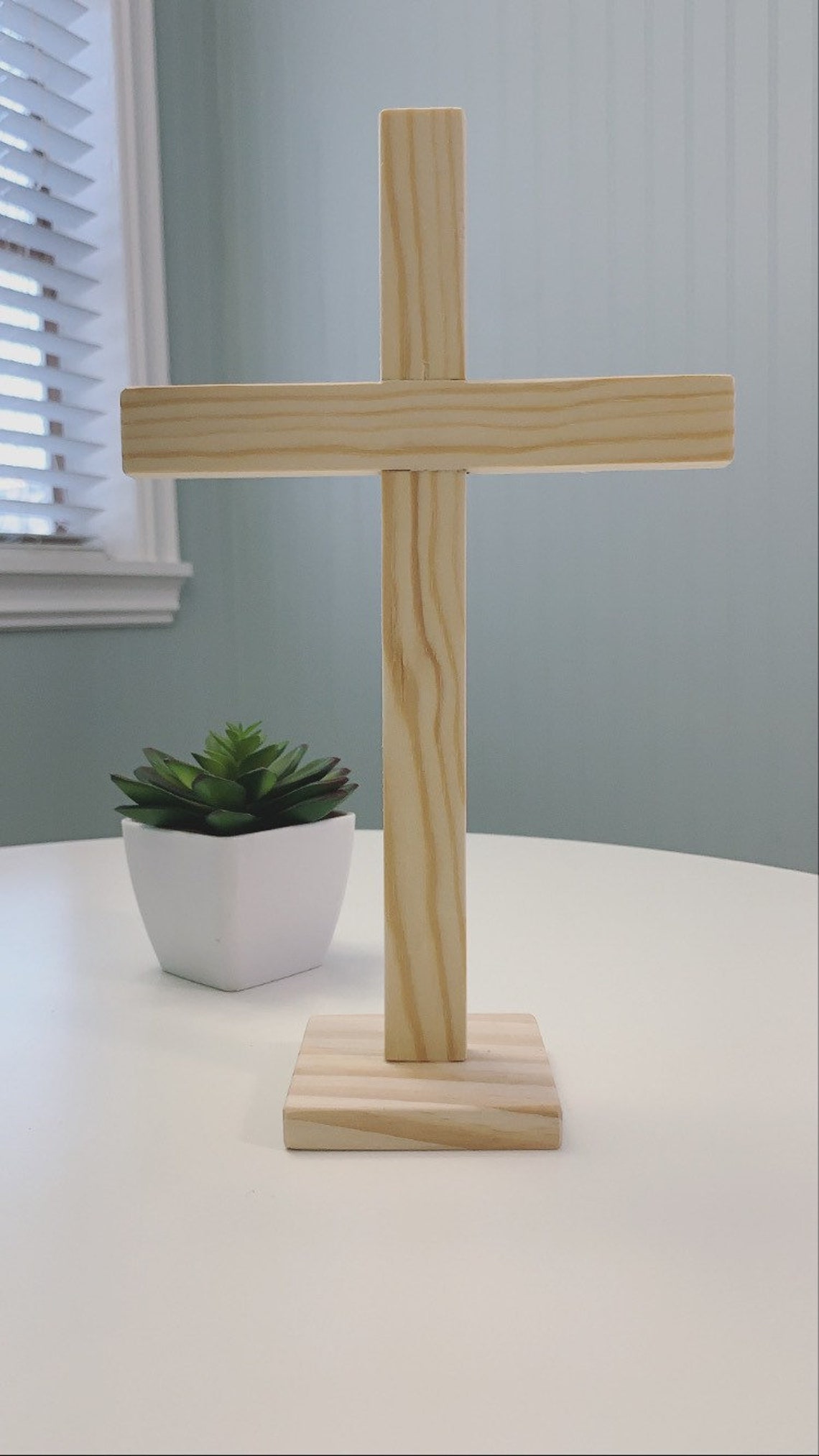 11.5 Wooden Base Cross Wooden Cross with Base Stand Wooden | Etsy