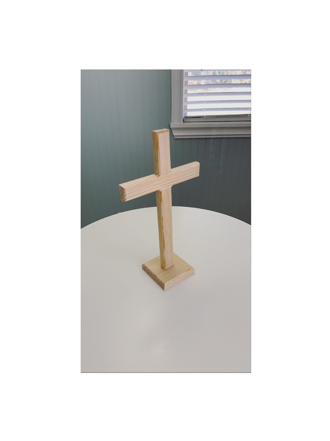 Wooden Cross, 16” Stand up Cross, Cross With Base, Handmade Stand up ...