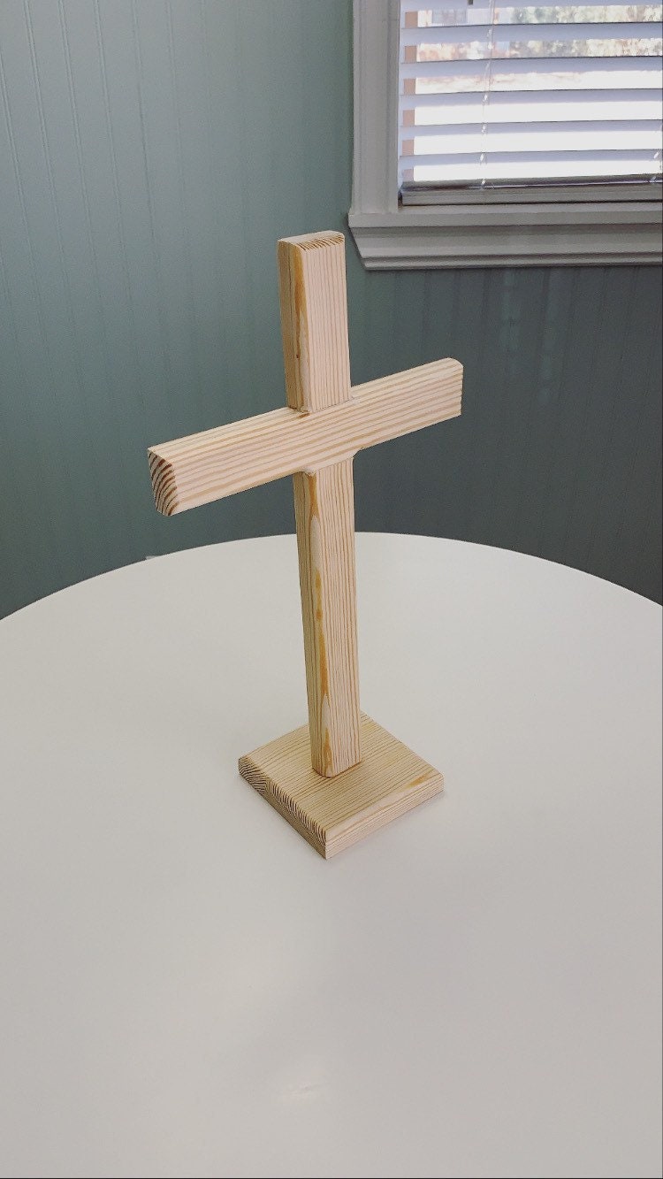 Wooden Cross 16 Stand up Cross Cross With Base Handmade | Etsy