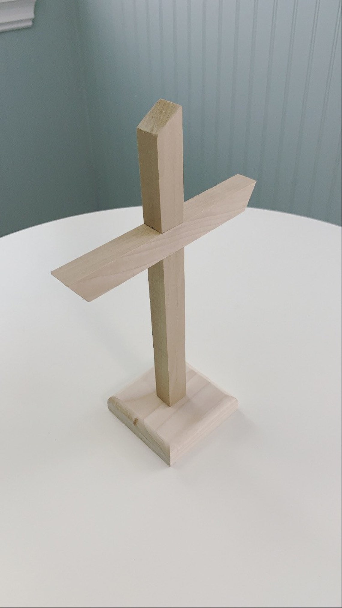 Wooden Cross, 11” Stand up Cross, Cross With Base, Handmade Stand up ...