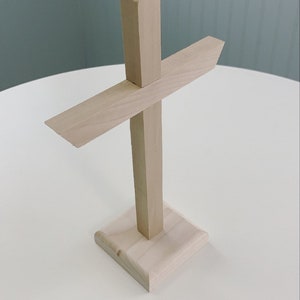 Wooden Cross, 11” Stand up Cross, Cross With Base, Handmade Stand up ...