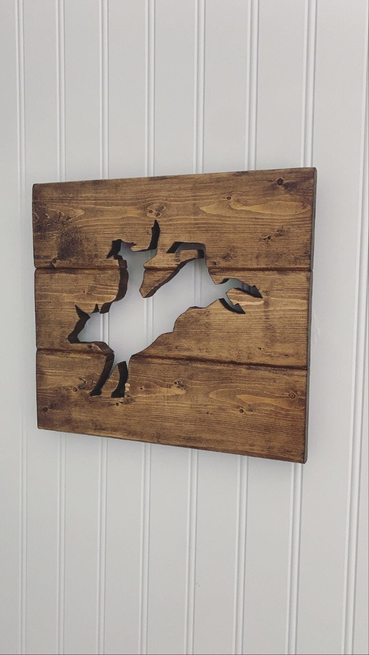 Wooden Bull-rider Bull-Rider Bull-Rider Silhouette Wooden | Etsy