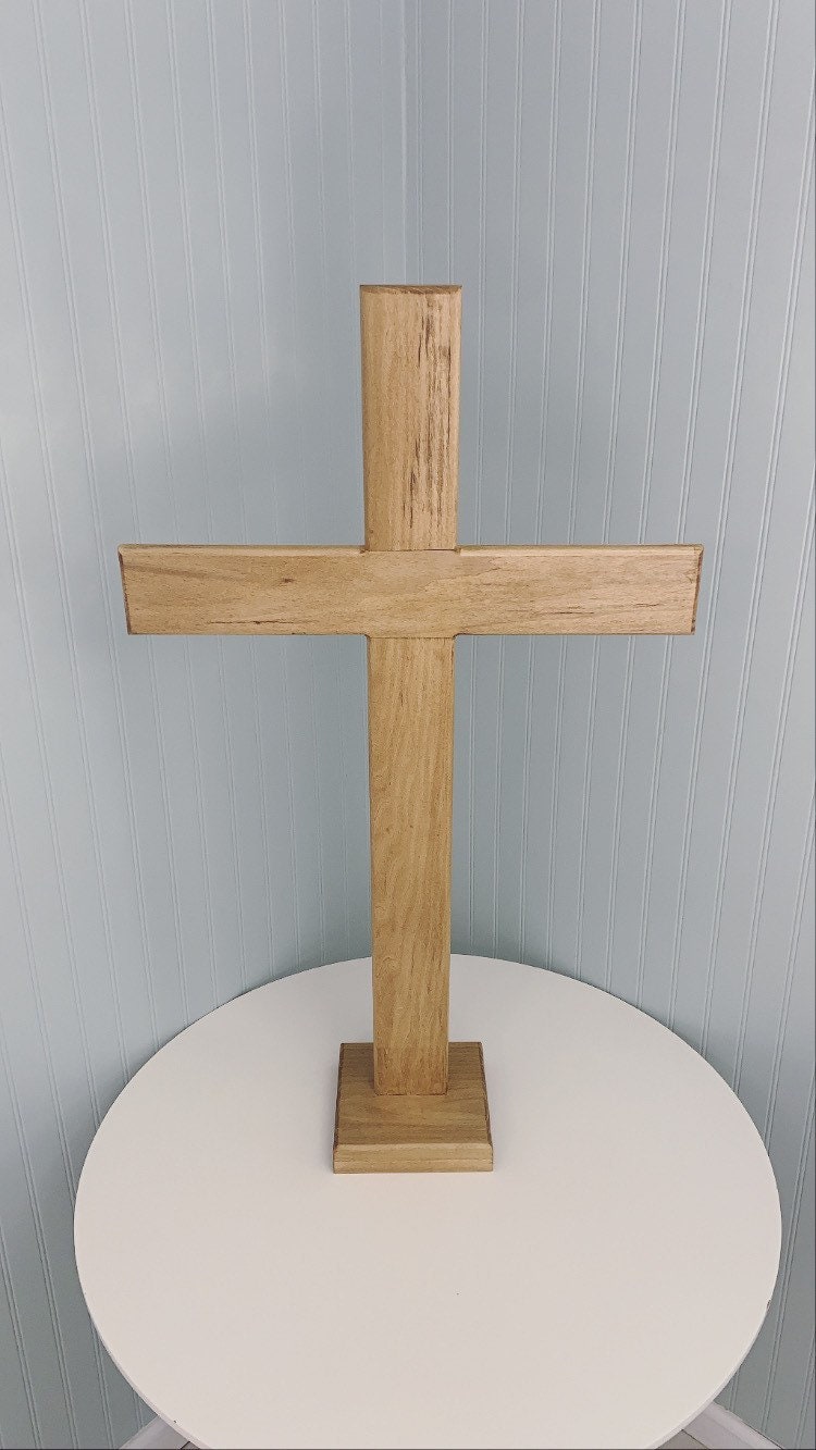 Wooden Cross, 36” Wooden Cross With Base, 3’ Wooden Cross With Base ...