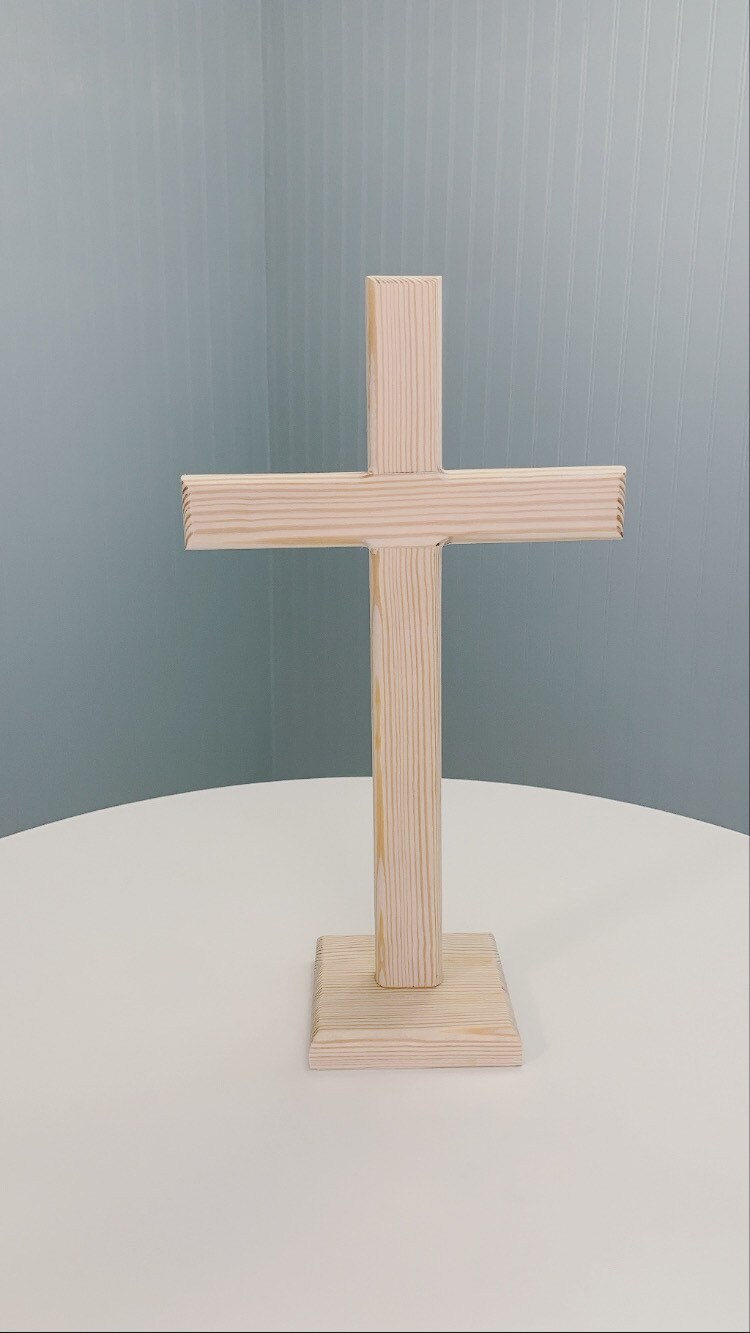 Wooden Cross 16 Stand Up Cross Cross with Base Handmade | Etsy