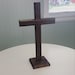 Wooden Cross, 16” Stand up Cross, Cross With Base, Handmade Stand up ...