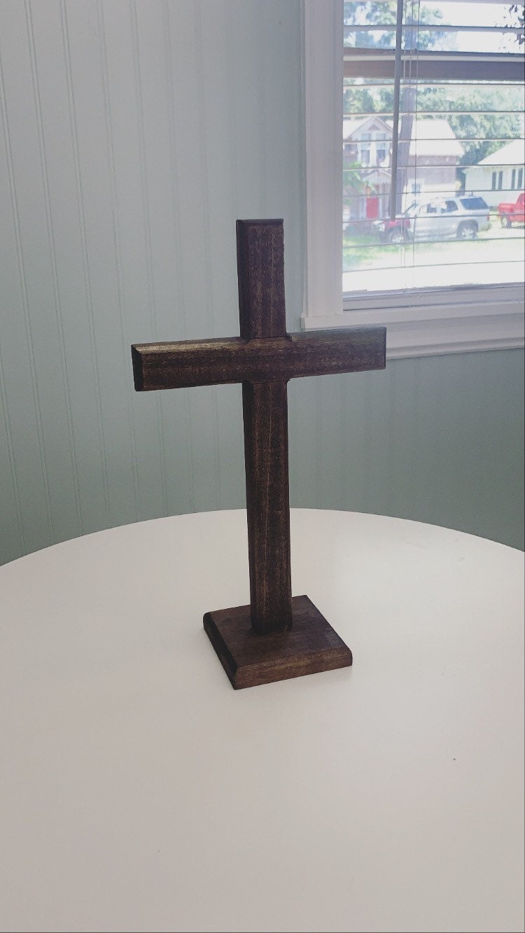 Wooden Cross 16 Stand up Cross Cross With Base Handmade | Etsy