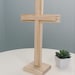 Wooden Cross, 16” Stand up Cross, Cross With Base, Handmade Stand up ...