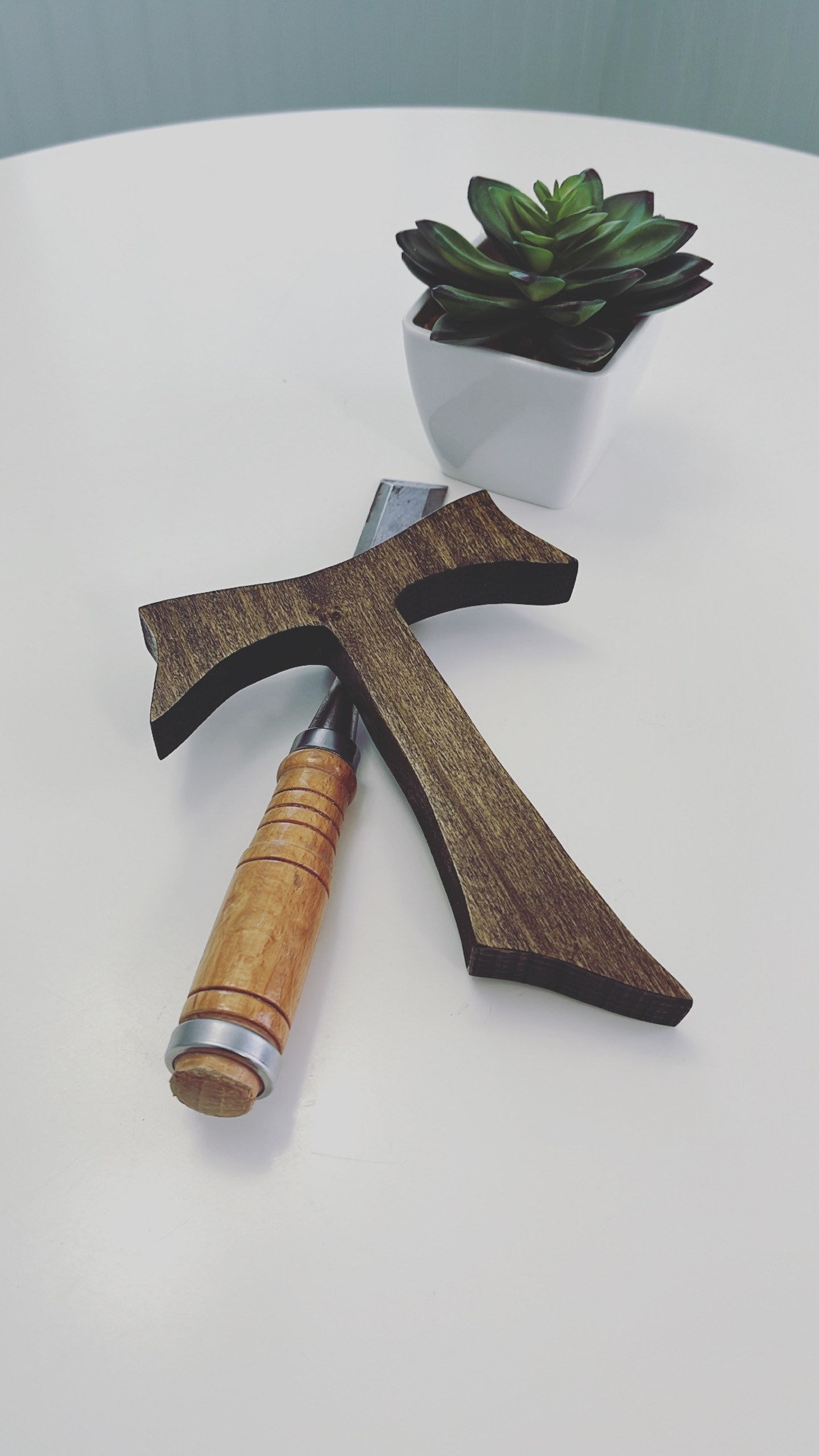Tau Cross, Wooden Tau Cross, Tau, Handmade Tau Cross, Wooden Cross ...