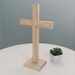 Wooden Cross, 16” Stand up Cross, Cross With Base, Handmade Stand up ...