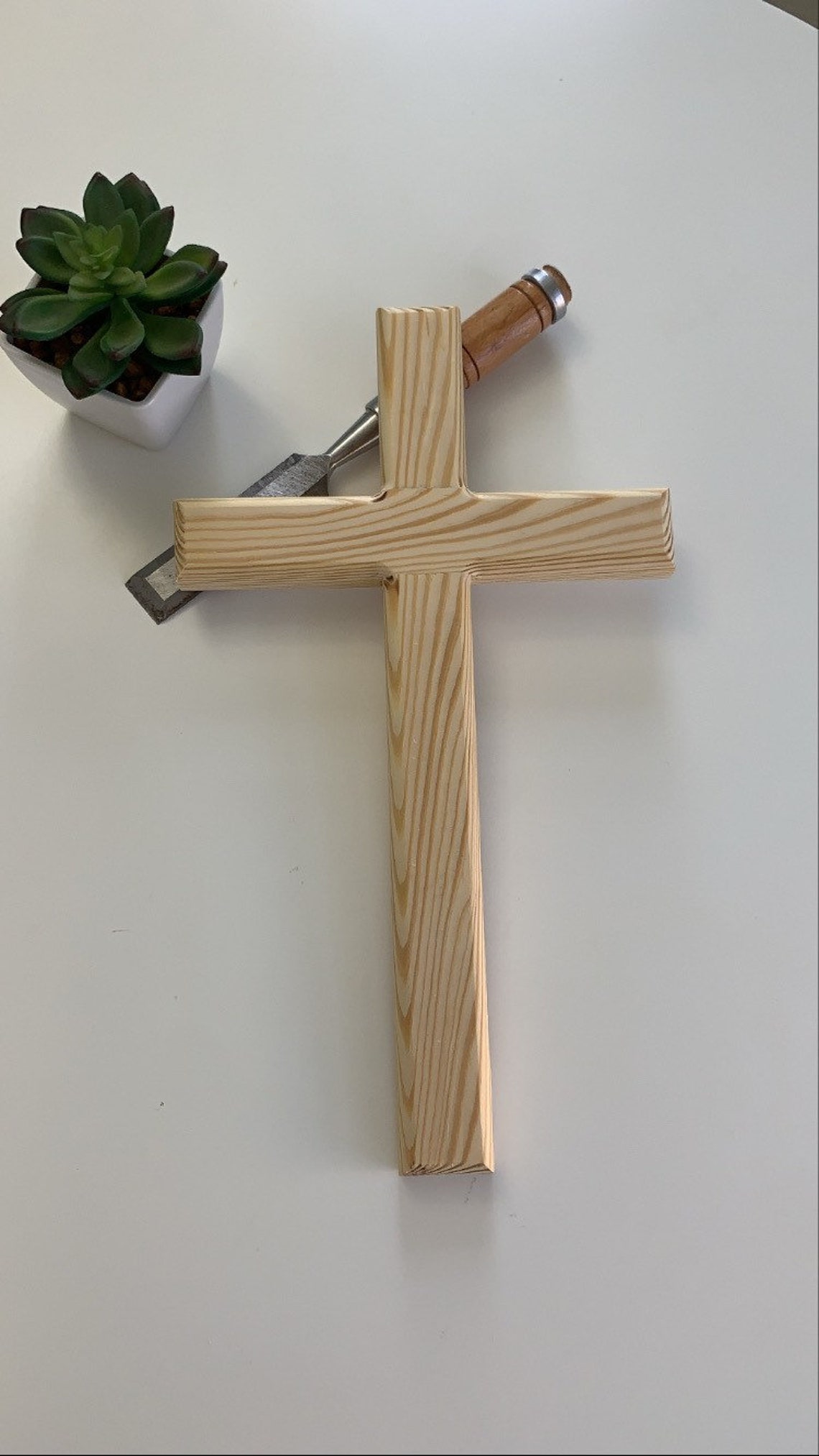 Wooden Cross 14.5 Wooden Cross With Rounded Edges Handmade - Etsy