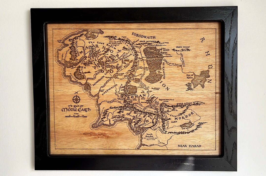 Lord of the Rings Map Middle Earth Map Tolkien Middle Earth - Etsy ...