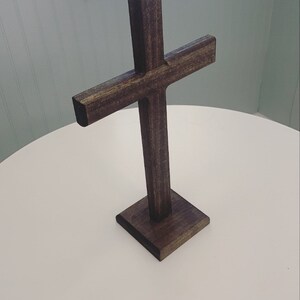 Wooden Cross, 16” Stand up Cross, Cross With Base, Handmade Stand up ...