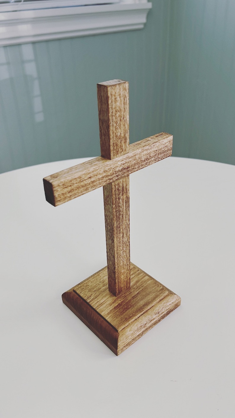 Golden Oak Stained Wooden Cross, Handmade Home Decor, 9 Inch - Etsy