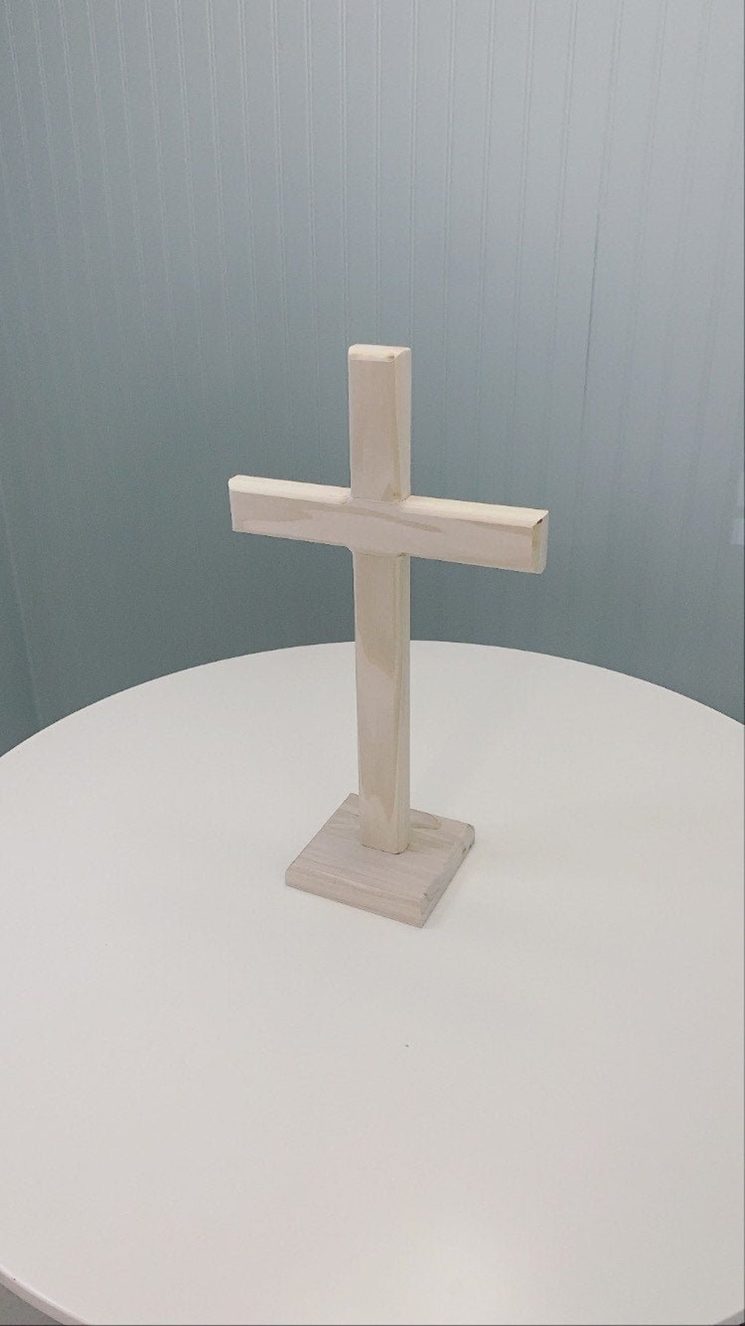 Wooden Cross, 16” Stand up Cross, Cross With Base, Handmade Stand up ...