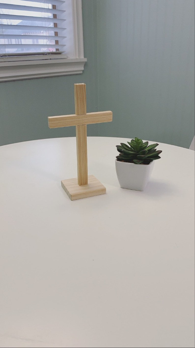 8.5 Stand up Cross Cross With Base Handmade Stand up Cross | Etsy