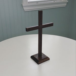 Wooden Cross, 12” Cross With Base, Cross With Base, Handmade Wooden ...