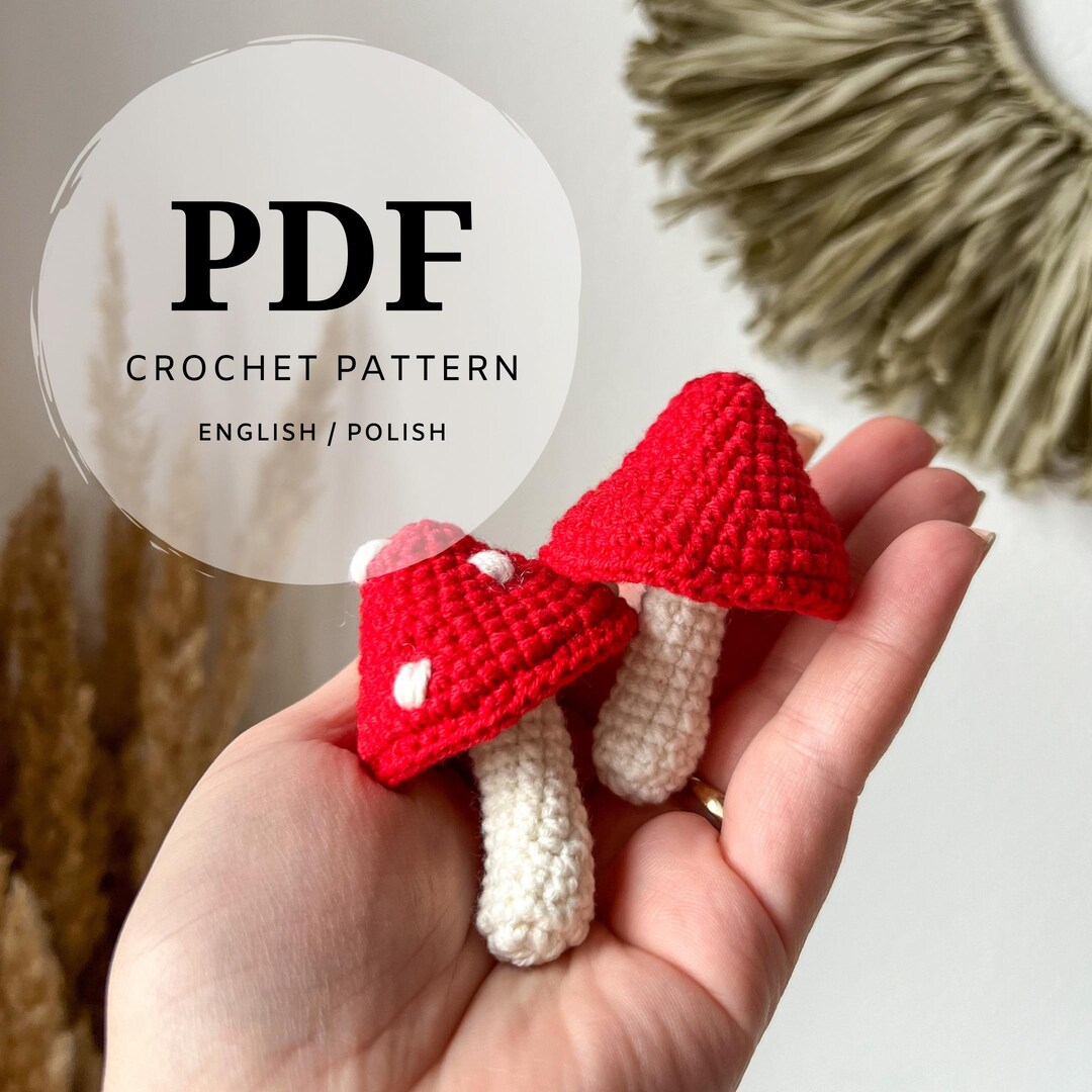 Crochet Pattern for Mini Toadstools Made of Cotton Yarn, Christmas Tree or Keychain Pendants - Etsy