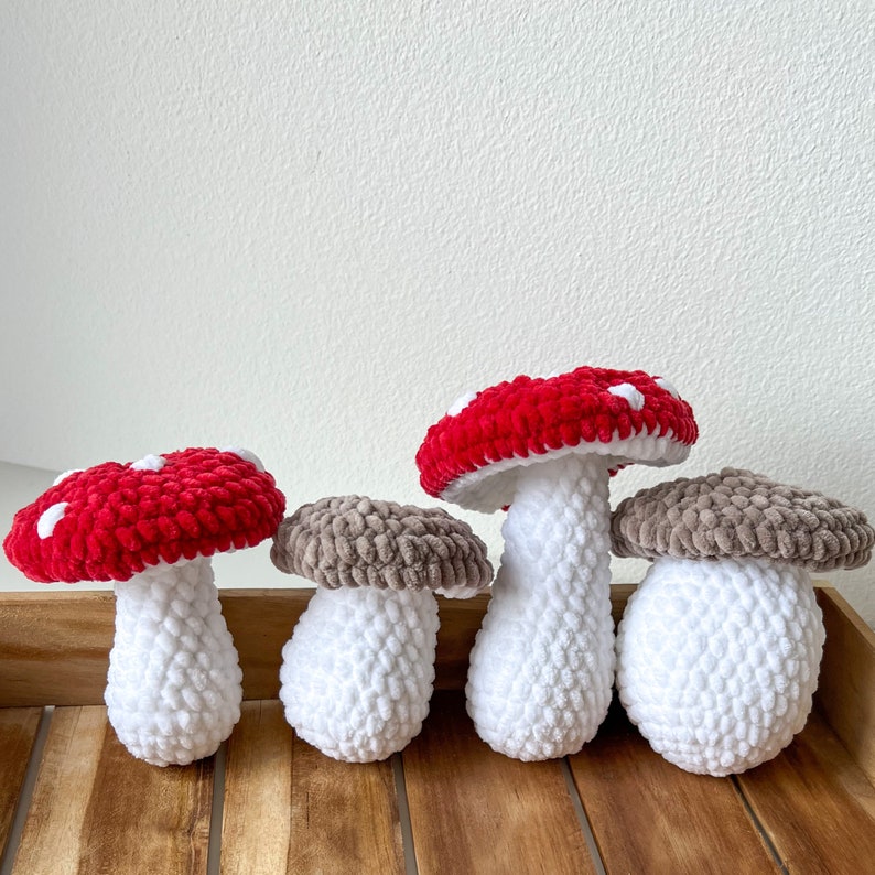 Crochet Pattern for Toadstool Mushroom Set Small and Large - Etsy