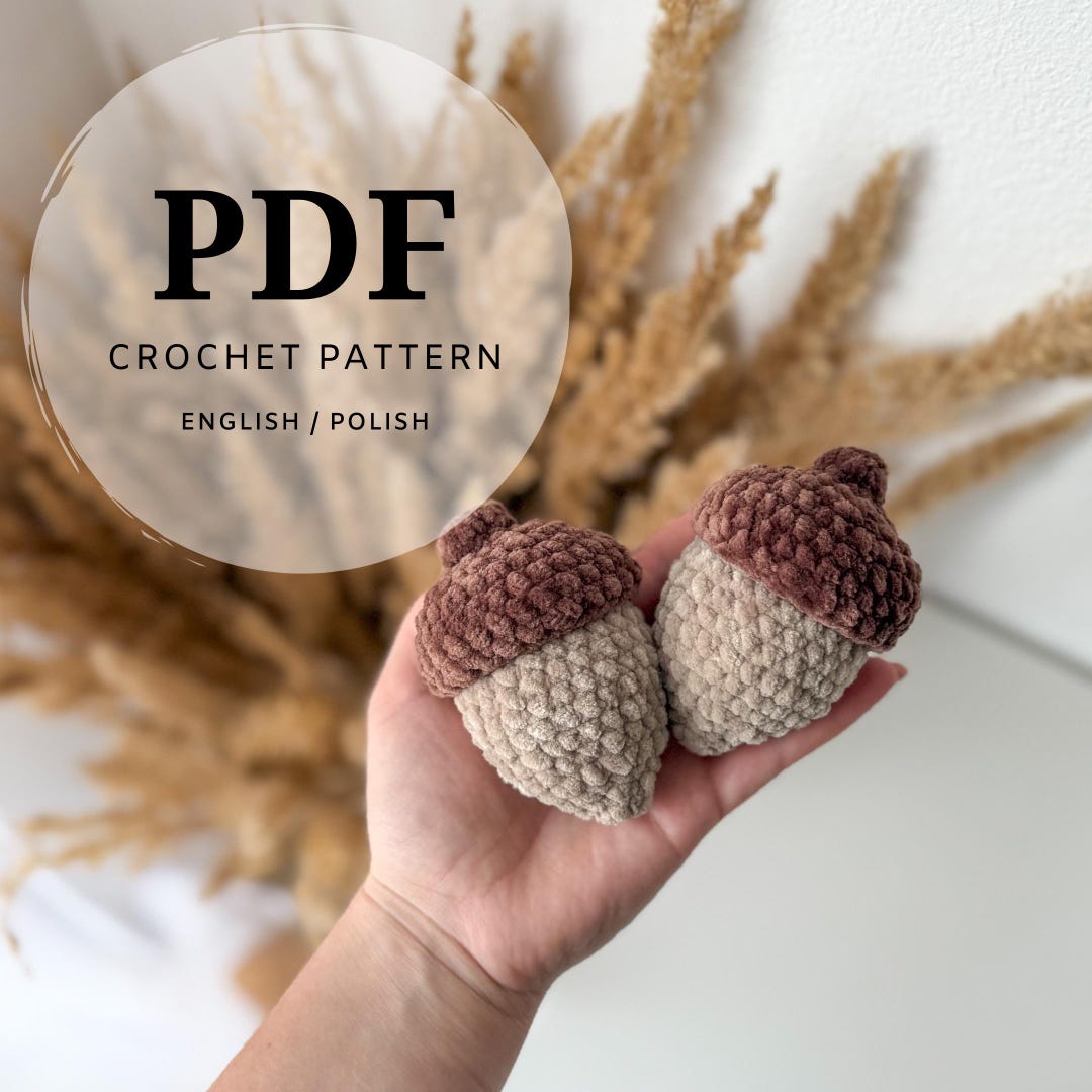 Crochet Plush Acorn Pattern PDF – Amigurumi Mascot – Fall Decoration - Etsy