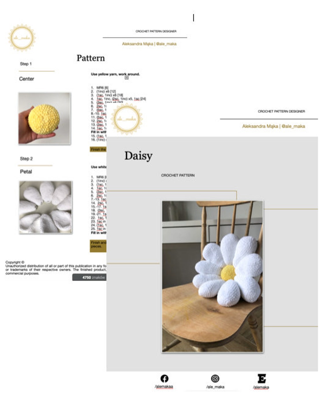Set of Crochet PDF Patterns Flowers and Daisy Adapted for - Etsy