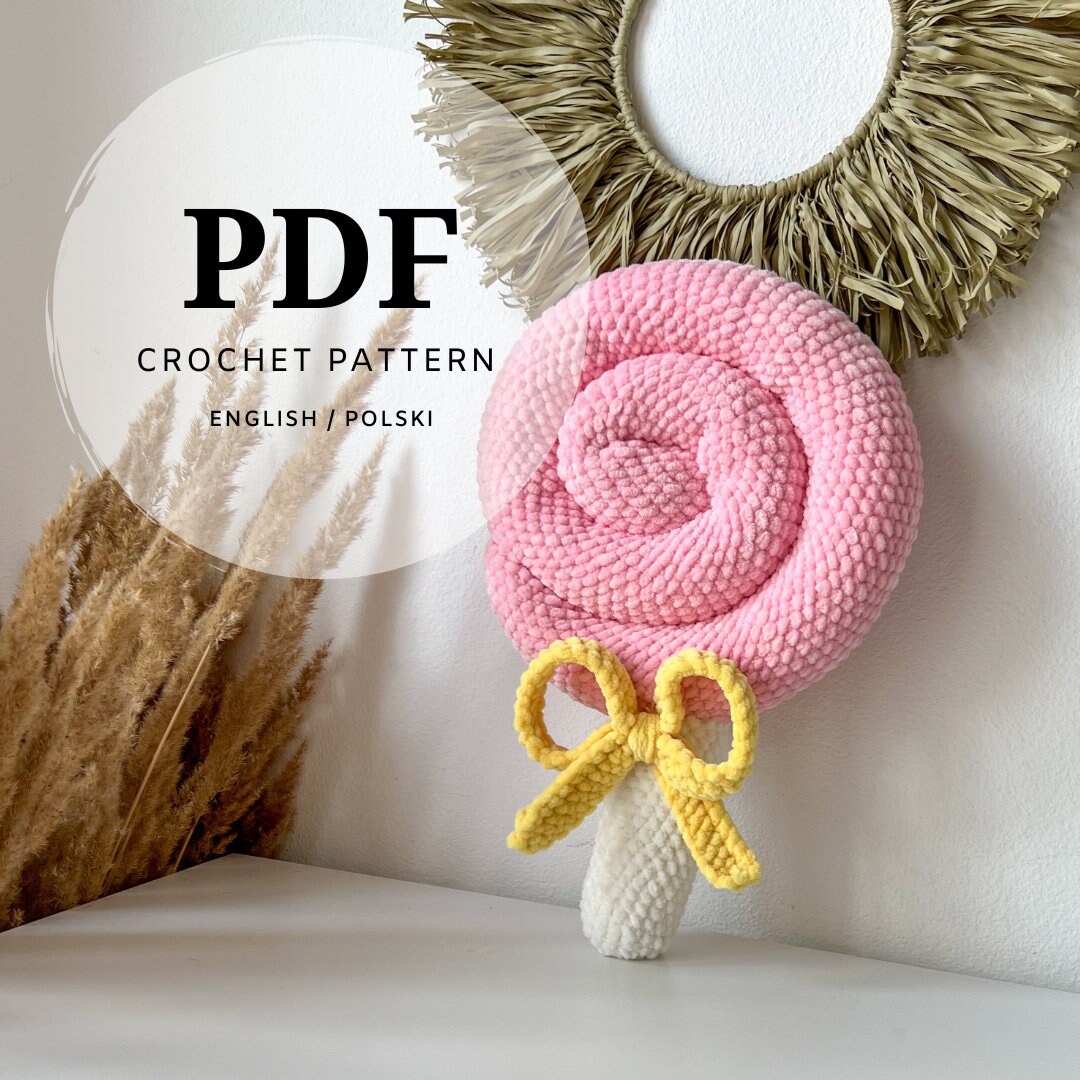 Pdf Crochet Pattern for Making a Twisted Lollipop on a Stick, Easy Step ...