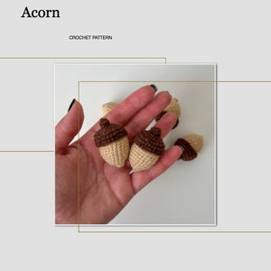 Crochet Acorn Pattern PDF, Small Autumn Decoration Tutorial - Etsy