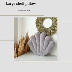 Crochet Pattern Pdf for a Large Shell-shaped Pillow, Nautical Style - Etsy